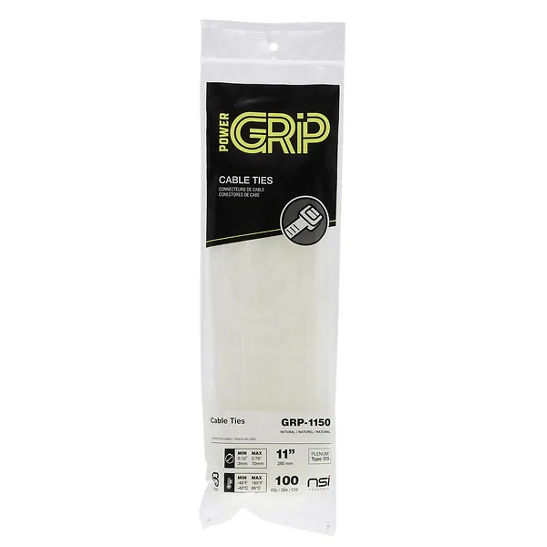 GRP-1150 - Power Grip Cable Tie Natural 11" 50lb 100pk | Aztek Computers